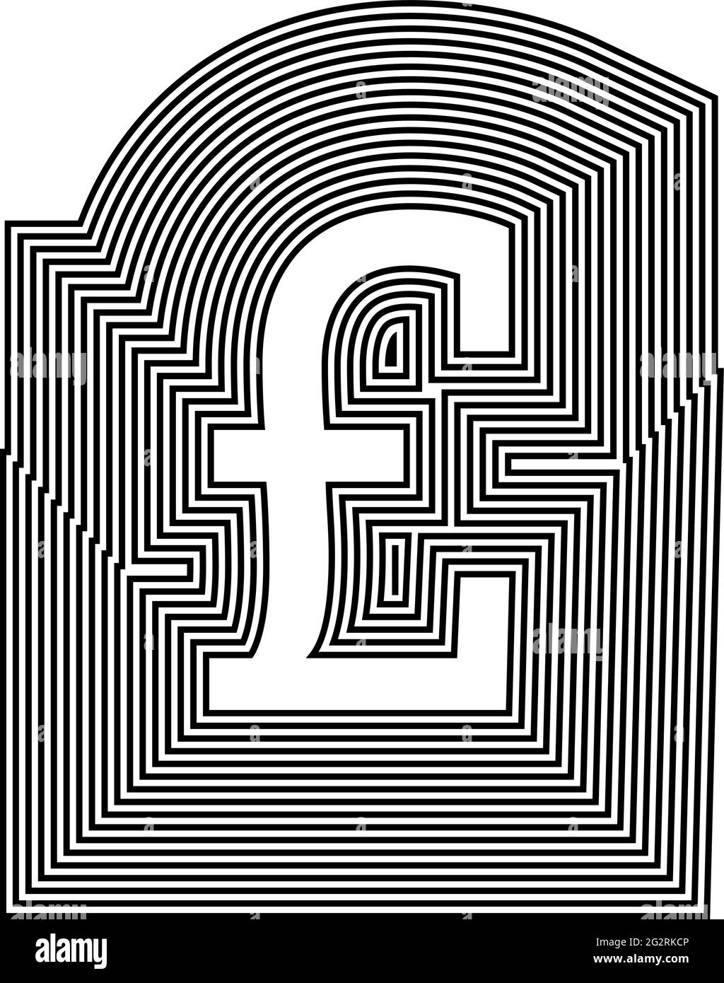 POUND Symbol Line Logo Icon Design - Vector Illustration Stock Vector ...