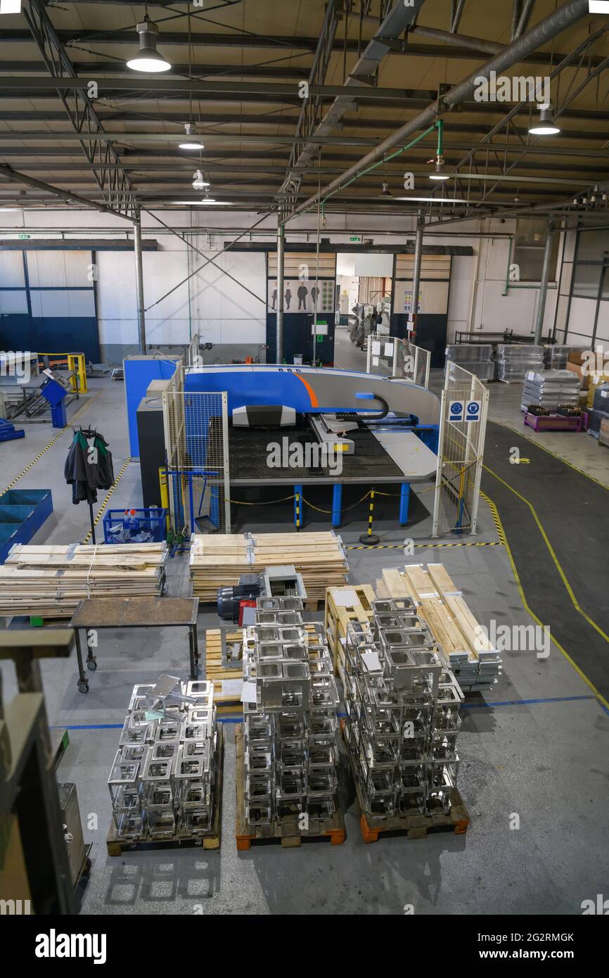 The first phase of metal and aluminum processing. Processed products ...