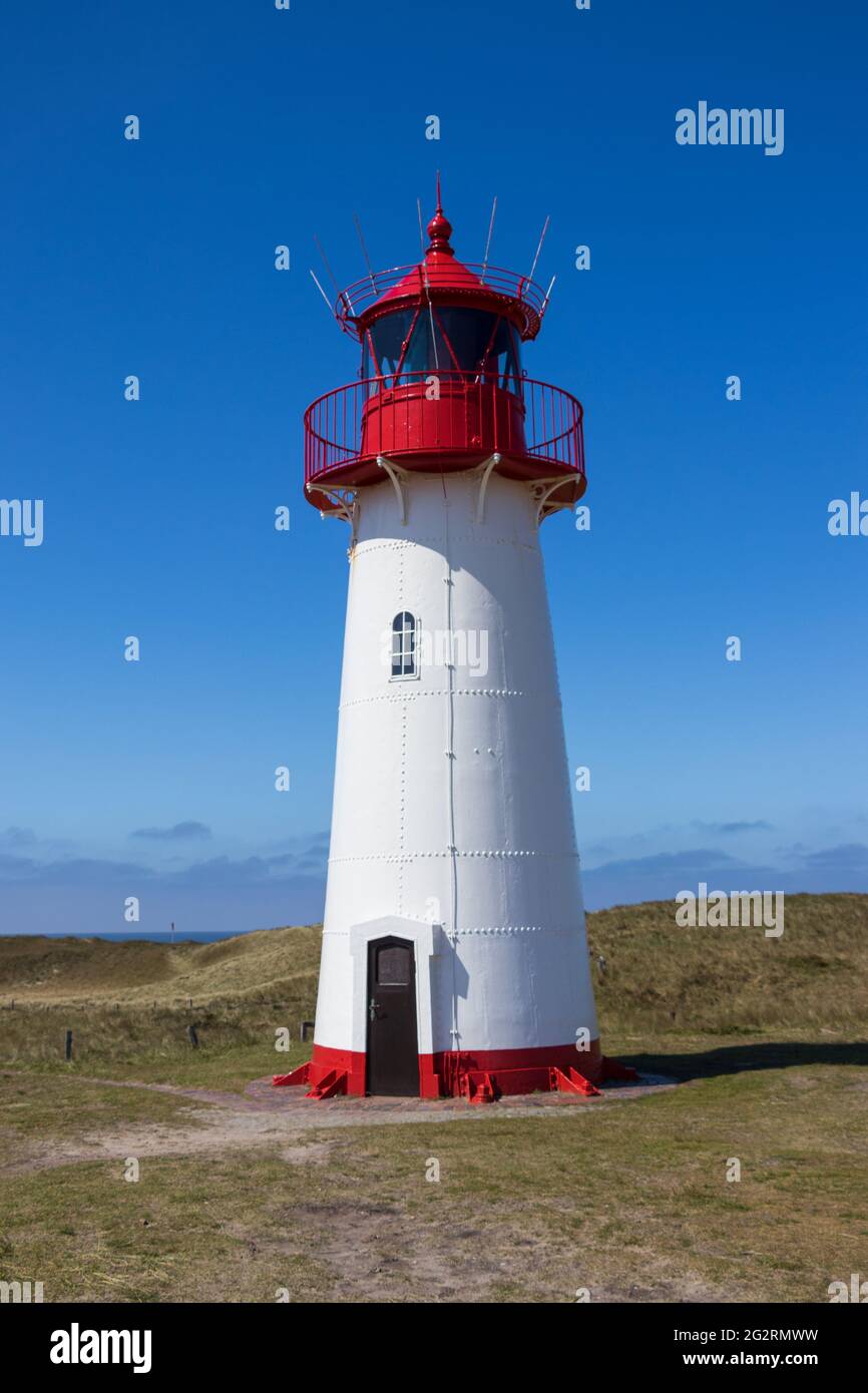 landscape with lighthouse on island Sylt Germany Stock Photo - Alamy