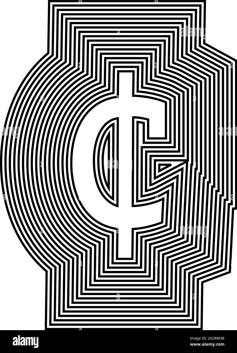 CENT Symbol Line Logo Icon Design - Vector Illustration Stock Vector ...