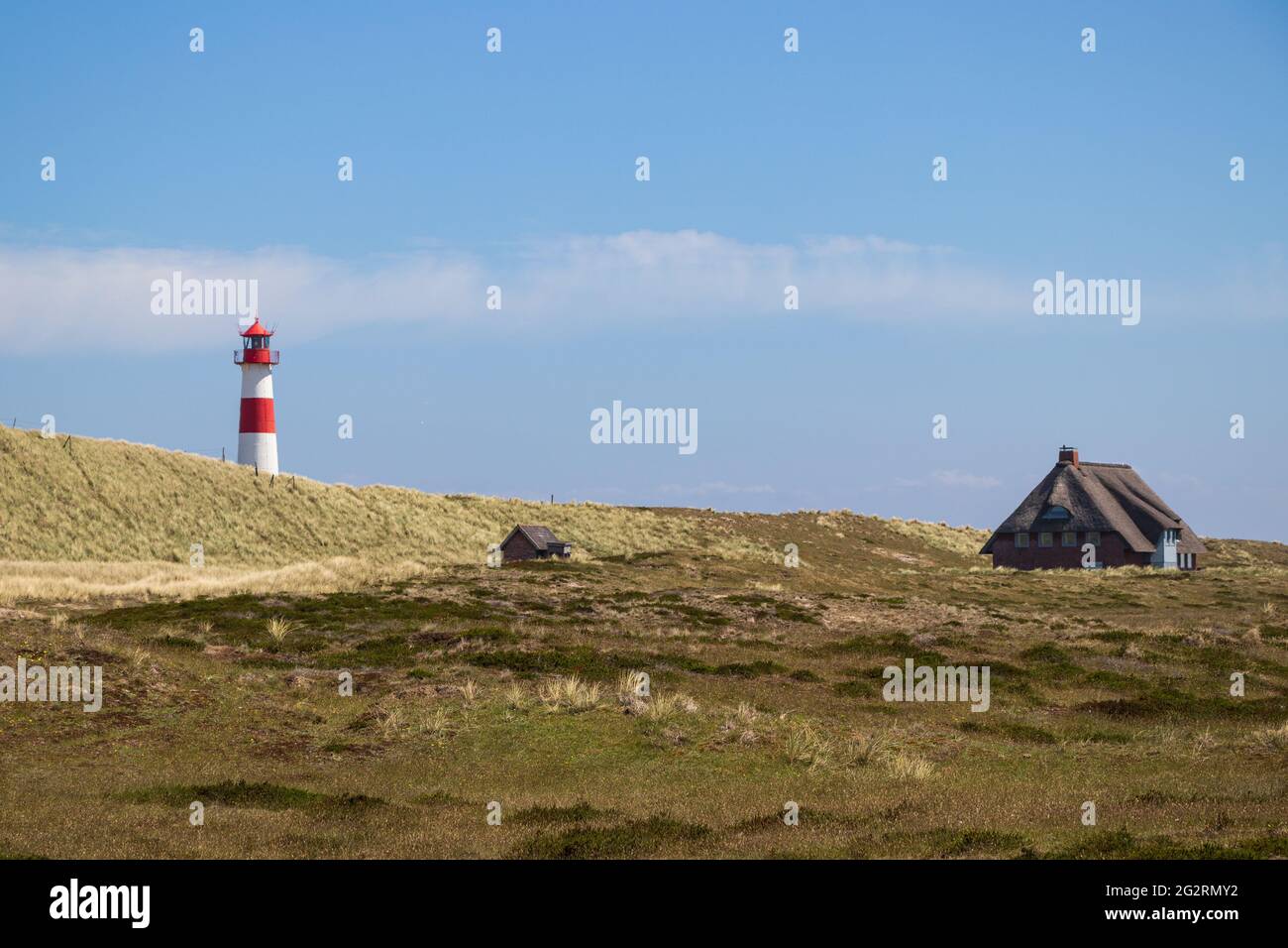 landscape with lighthouse on island Sylt Germany Stock Photo - Alamy