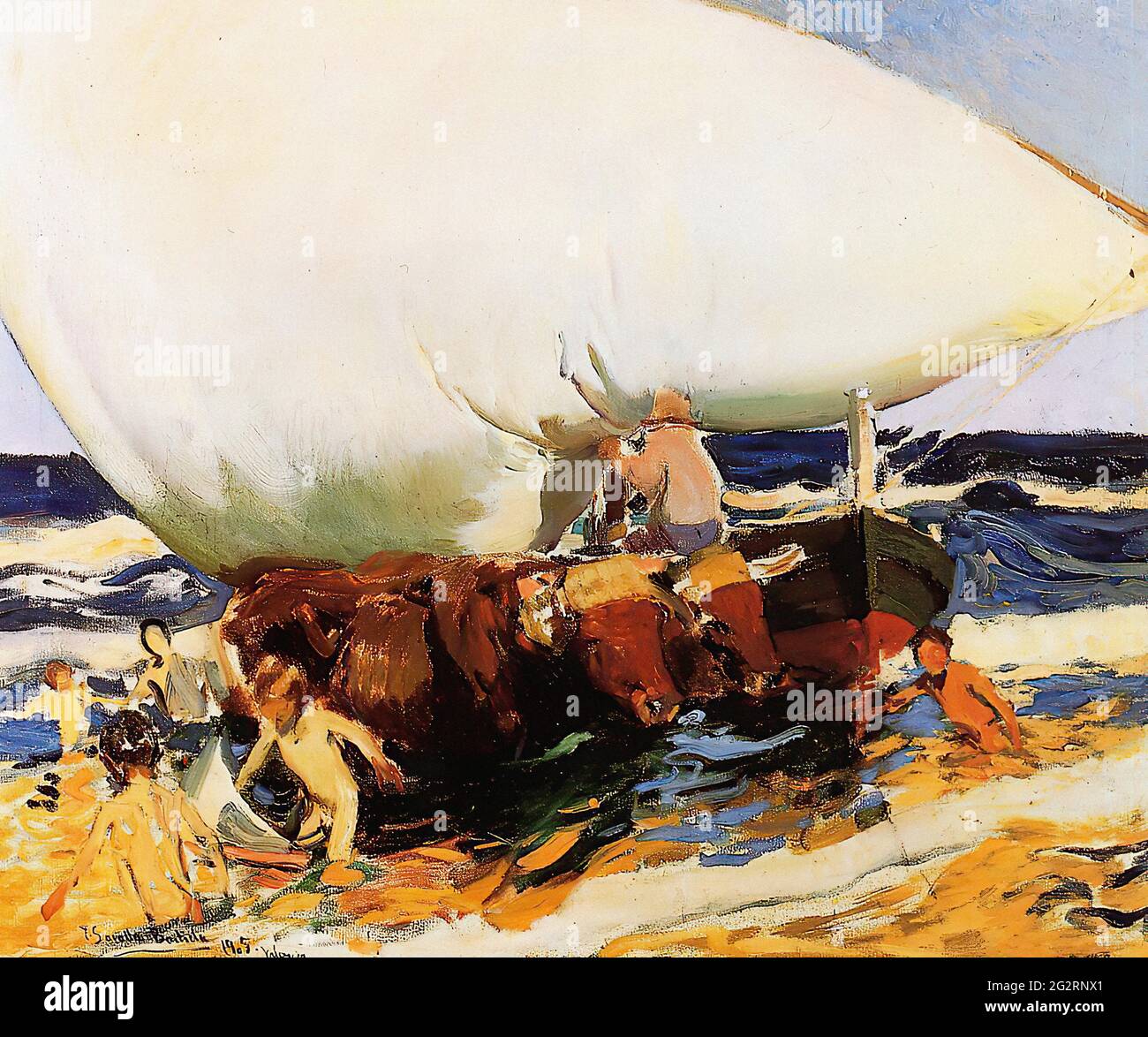 Joaquín Sorolla Y Bastida - on Beach Valenci 1905 Stock Photo - Alamy