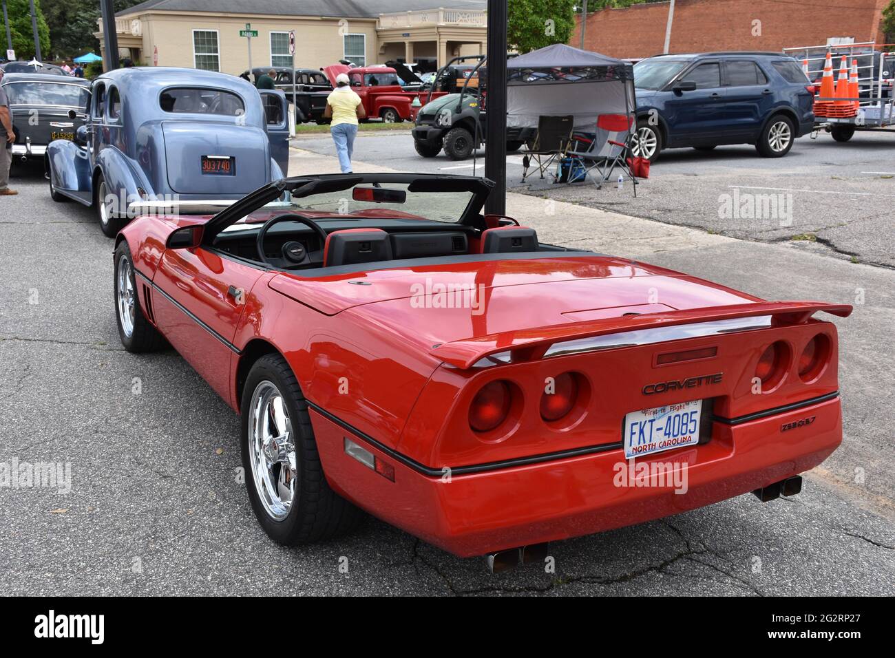 A red Corvette Convertible on display at a car show Stock Photo - Alamy