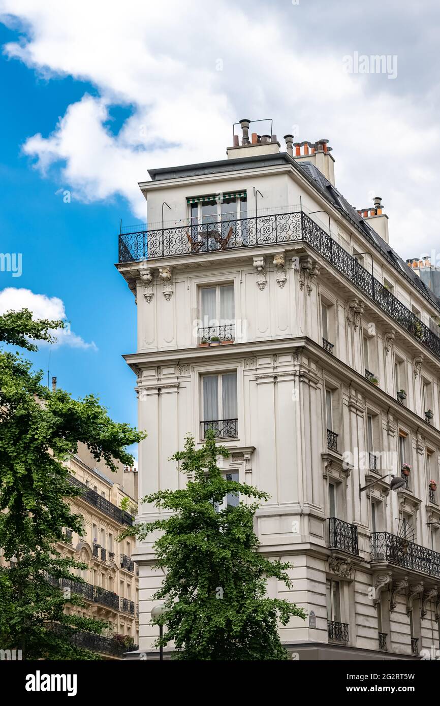 Paris, typical buildings in the Marais, in the center of the french ...