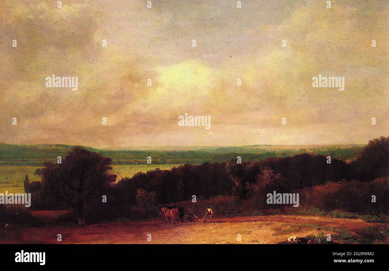 John Constable - Landscape Ploughing Scene Suffolk 1814 Stock Photo - Alamy