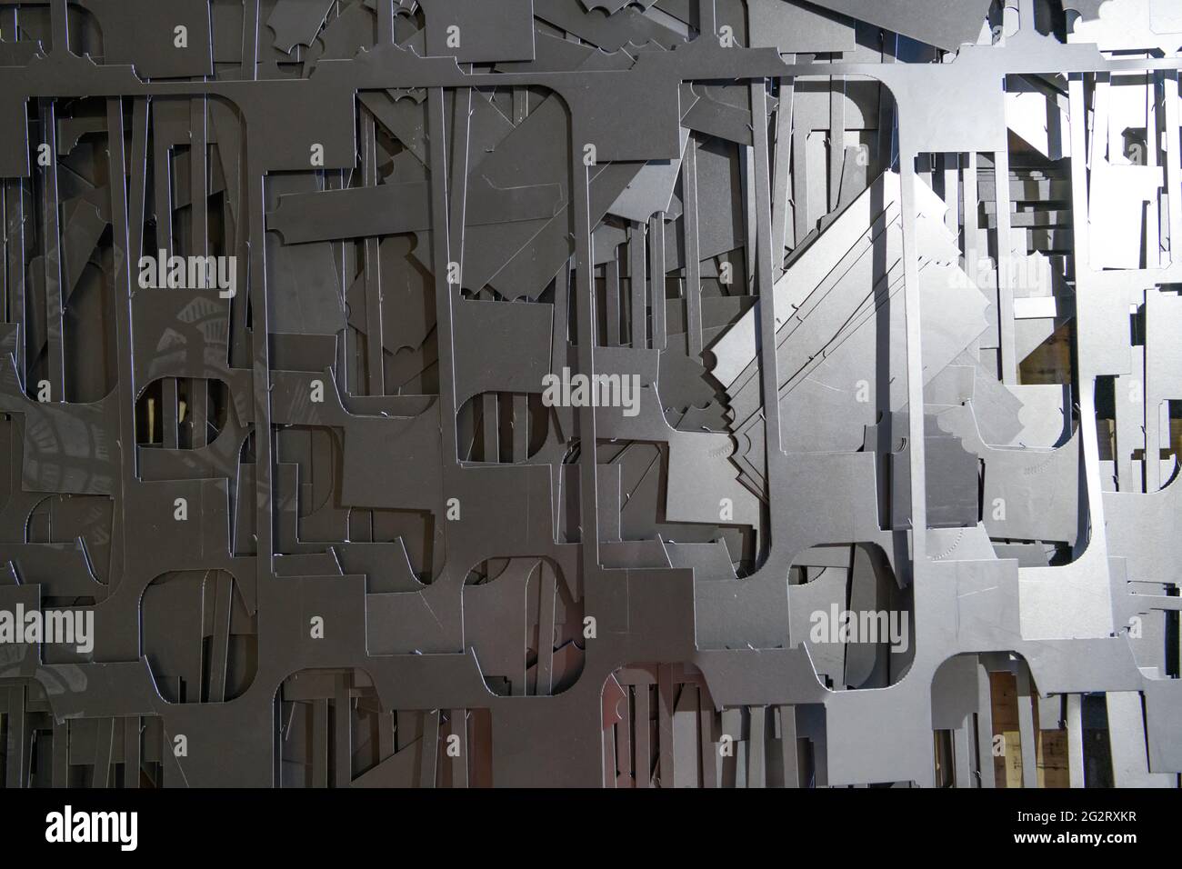 parts of the waste after processing on a laser cnc machine. scrap metal ...