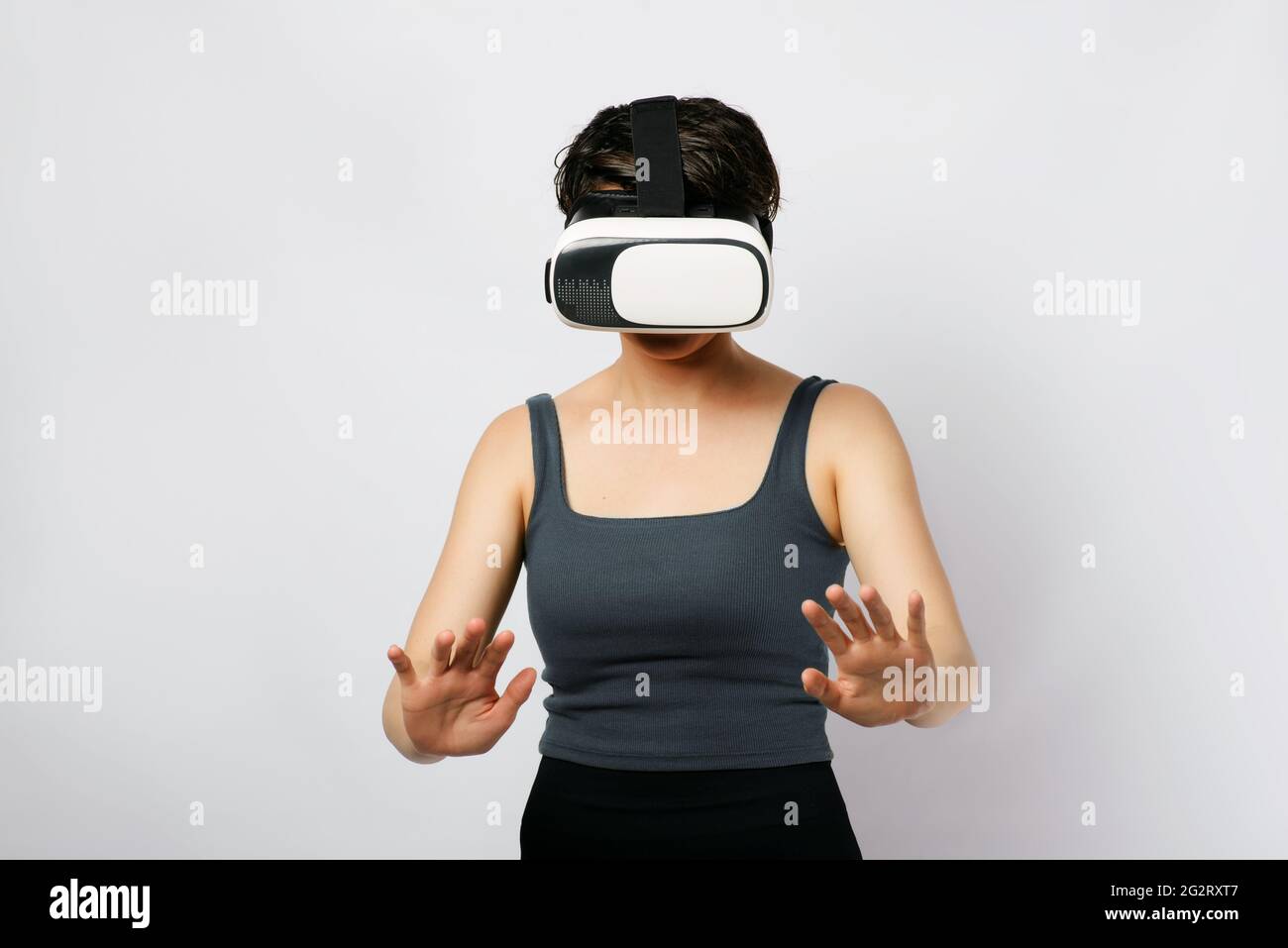 Woman watching vr glasses hi-res stock photography and images - Alamy