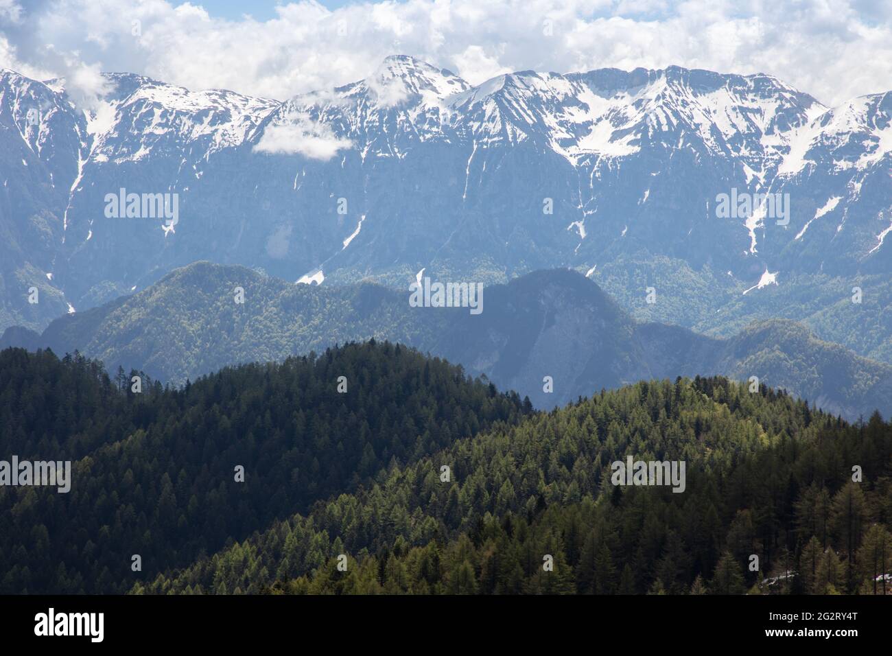 a beautiful view of the Italian Alps from a trekking path, Trentino ...