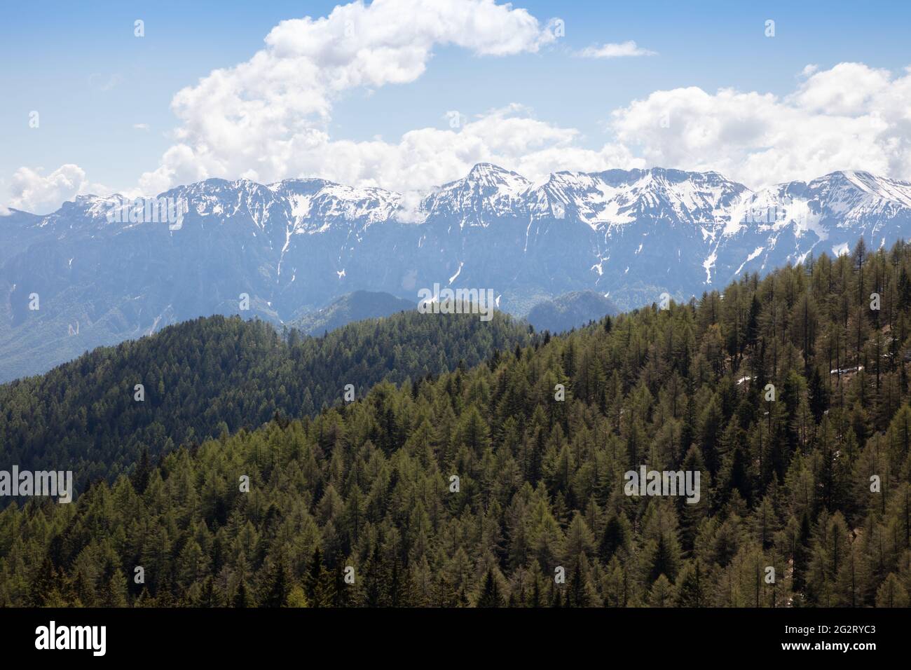 a beautiful view of the Italian Alps from a trekking path, Trentino ...