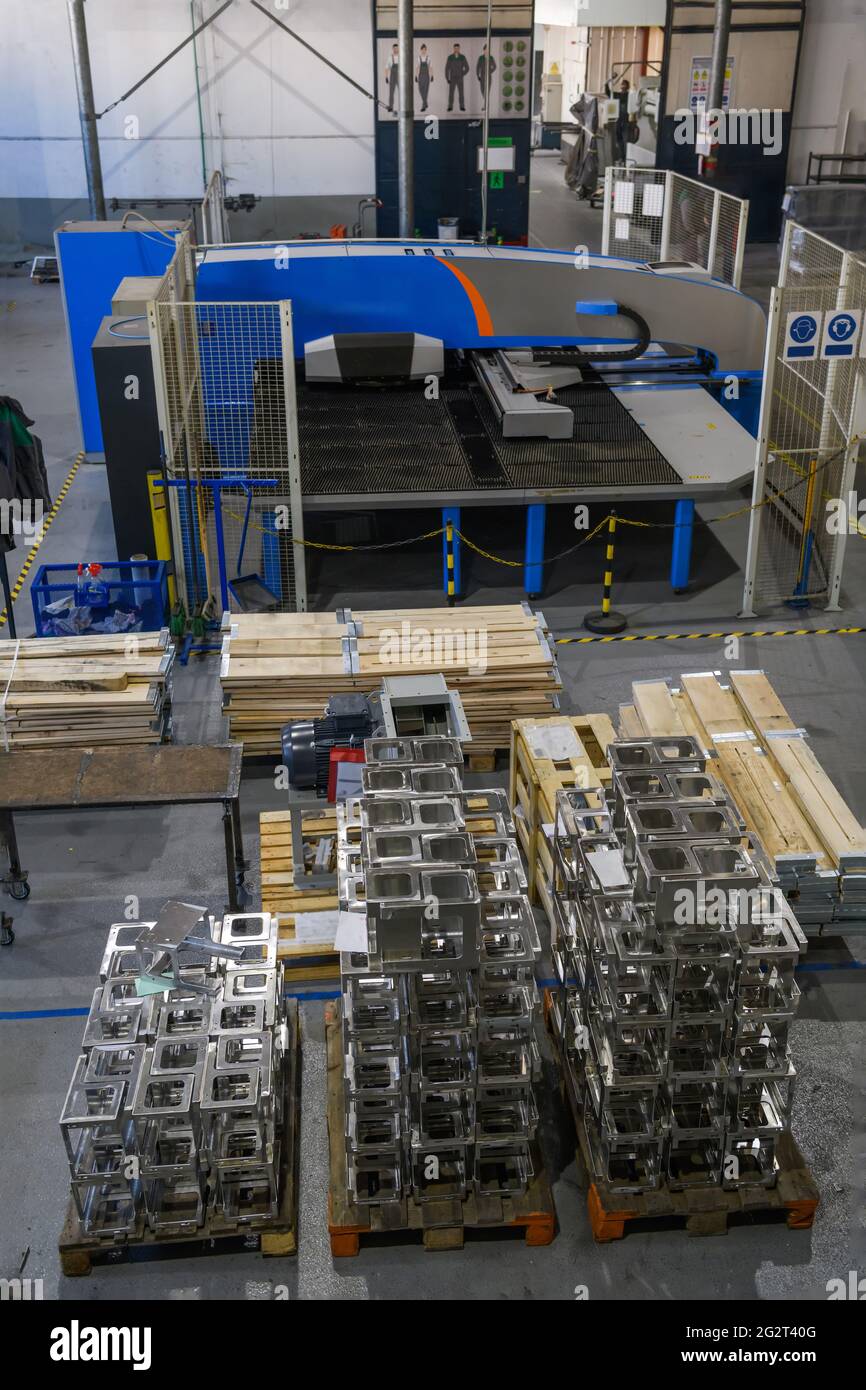 The first phase of metal and aluminum processing. Processed products ...