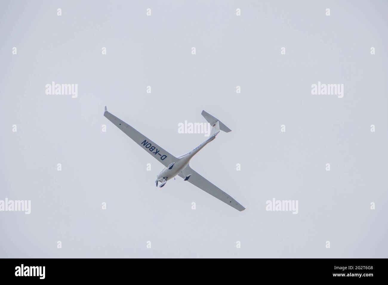 Huerth, NRW, Germany, 06 12 2021, flying small plane, shot from below ...