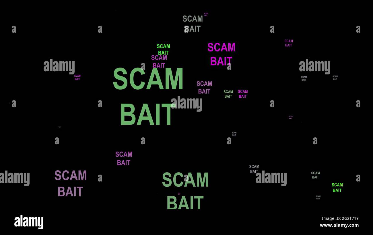 Scam bait text against black background Stock Photo - Alamy