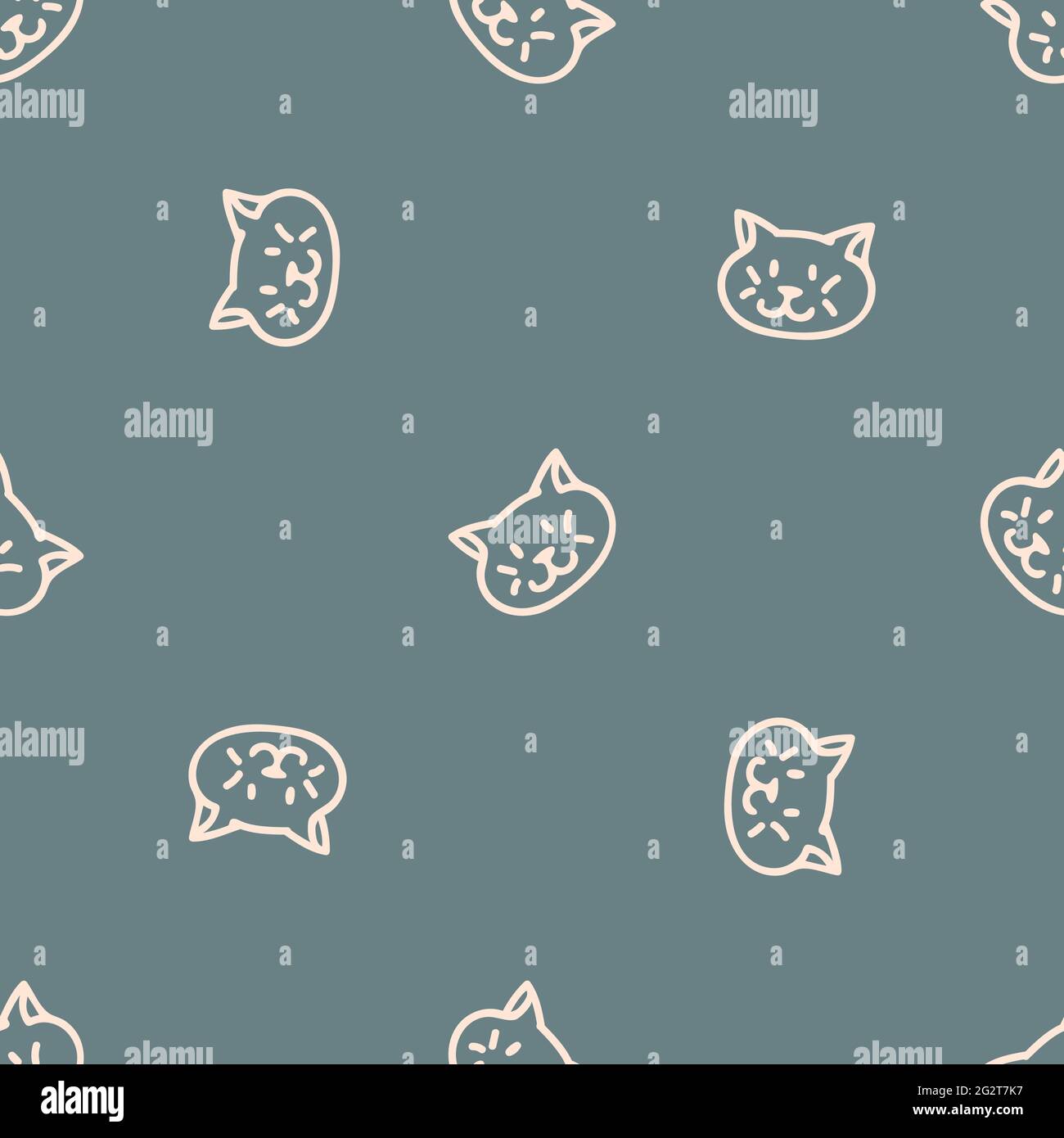 Seamless background cat gender neutral pattern. Whimsical minimal ...