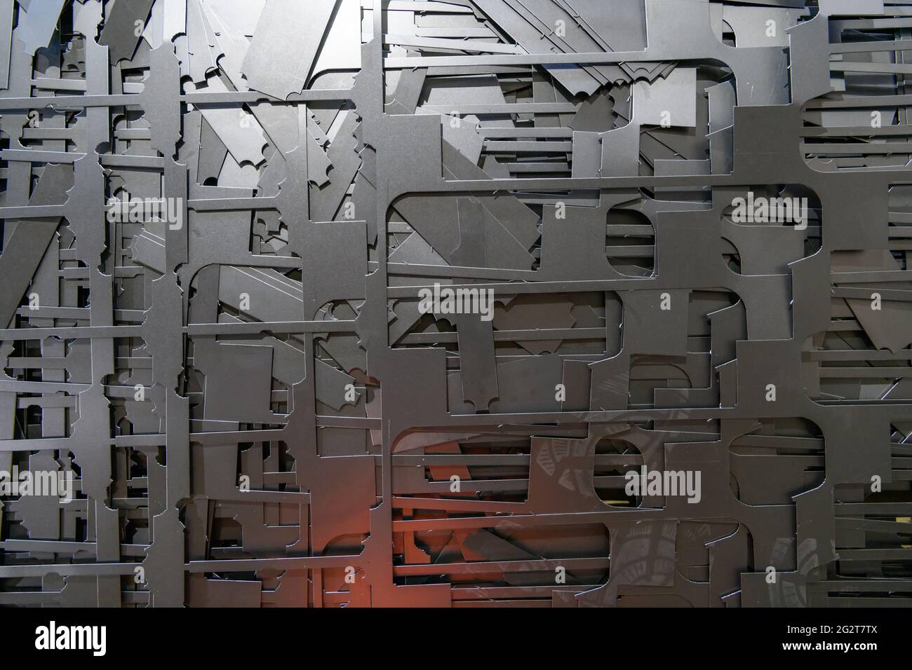 parts of the waste after processing on a laser cnc machine. scrap metal ...