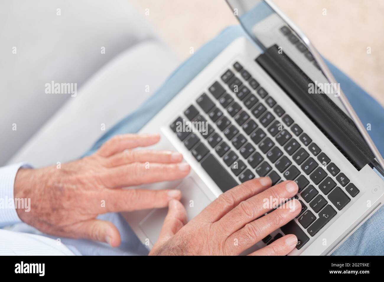 Grandfather typing hi-res stock photography and images - Alamy