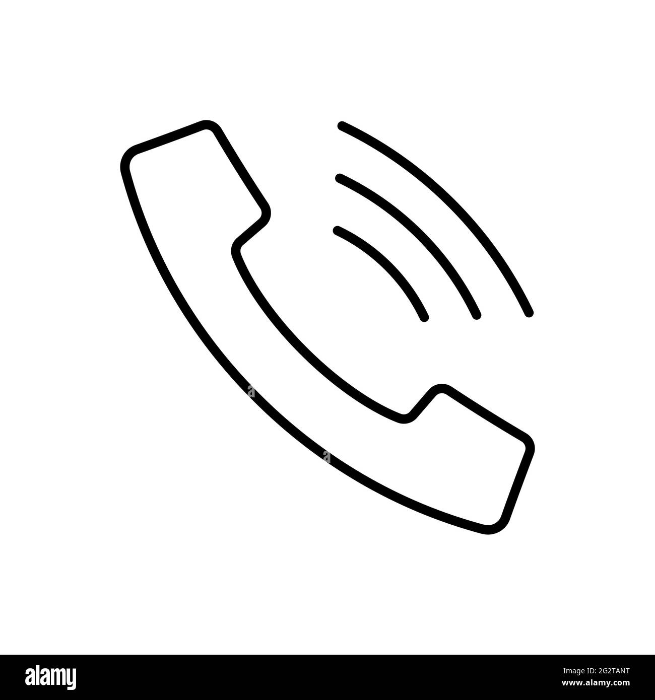 Phone simple line flat icon, telephone support symbol. Call us concept ...