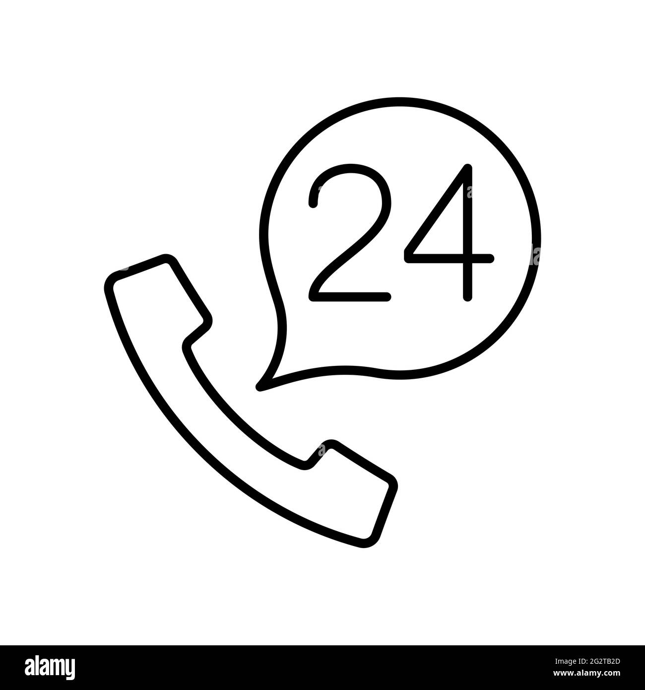 Phone simple line flat icon, telephone support symbol. Call us concept ...