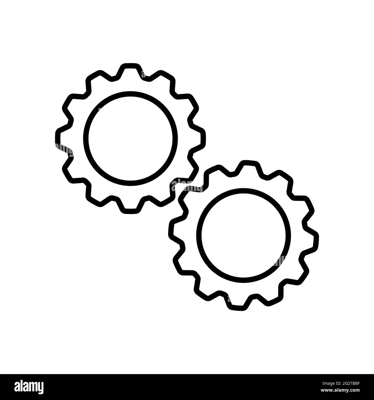Gear Settings thin line symbol, cogwheel Icon. Innovation logo. Vector ...
