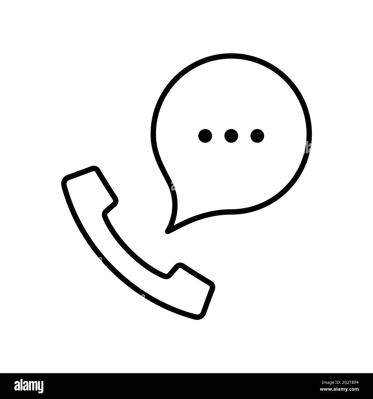 Phone simple line flat icon, telephone support symbol. Call us concept ...