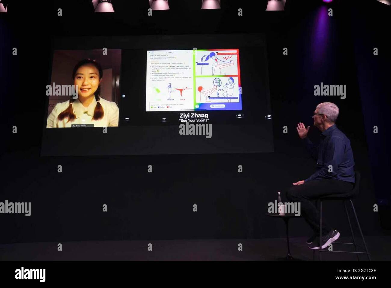 (210612) -- SAN FRANCISCO, June 12, 2021 (Xinhua) -- Zhang Ziyi (on the screen), a Chinese ...