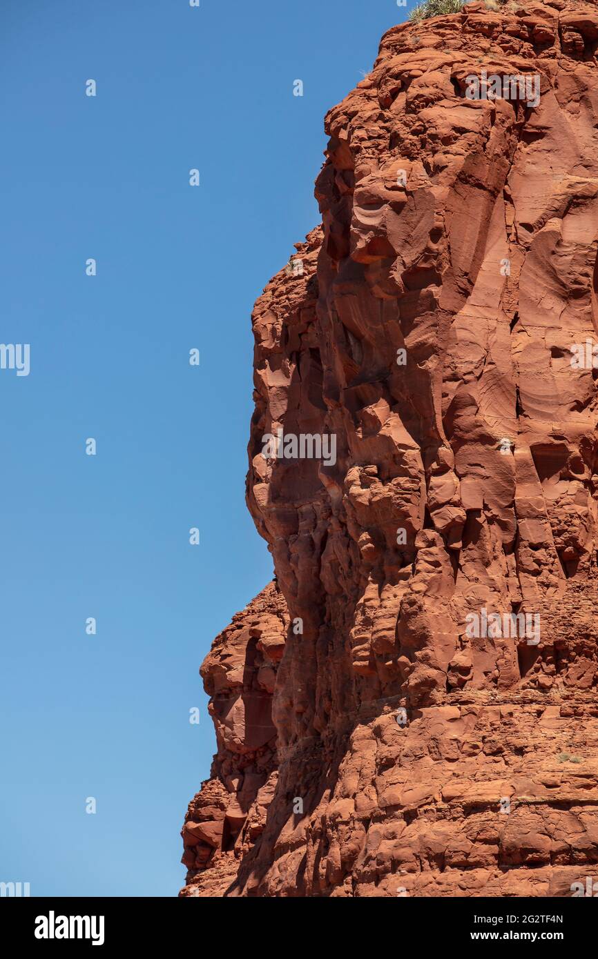 Geological and monumental red rock formations in the high desert of ...
