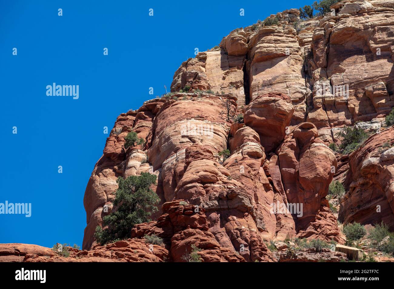 Geological and monumental red rock formations in the high desert of ...