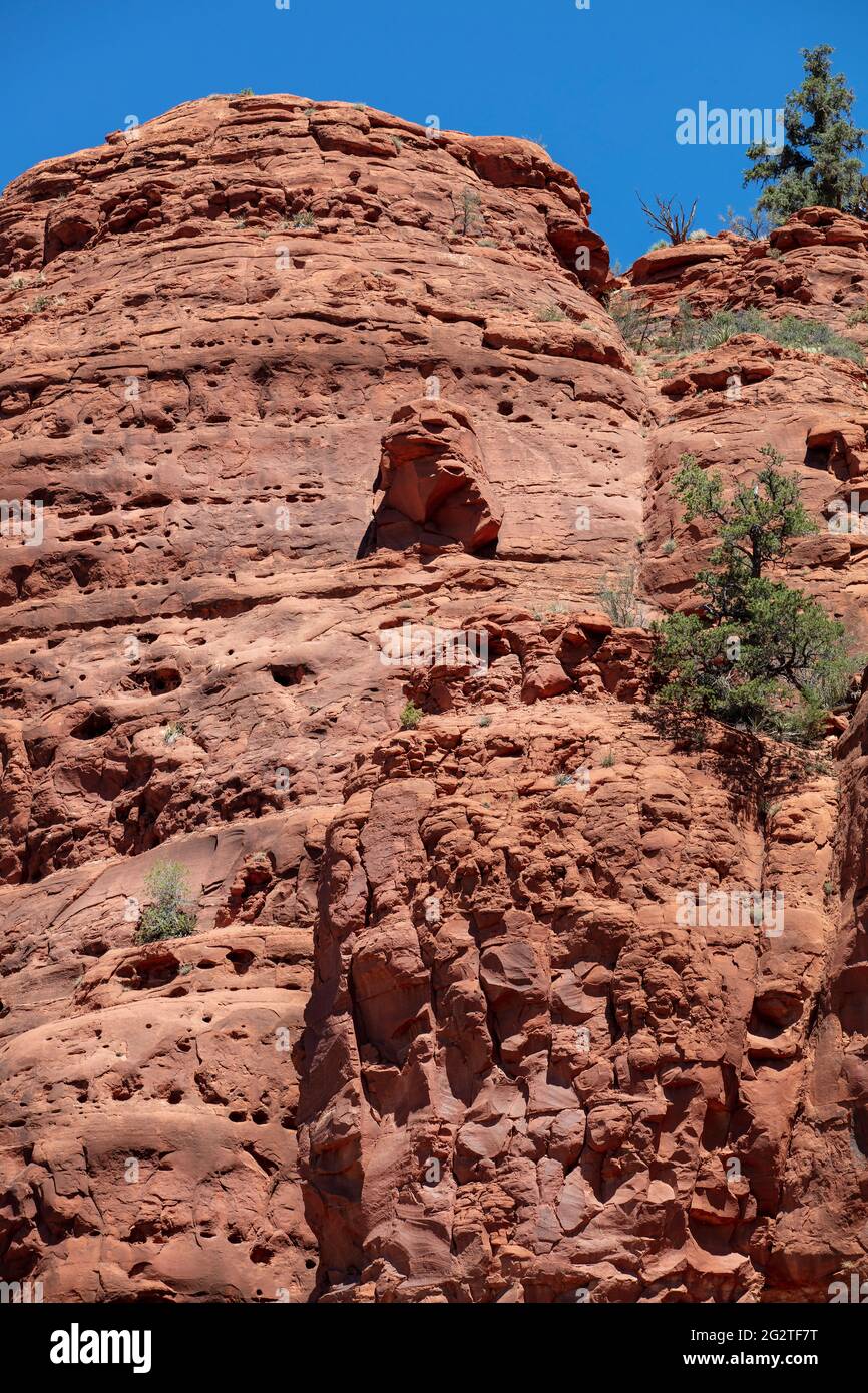 Geological and monumental red rock formations in the high desert of ...