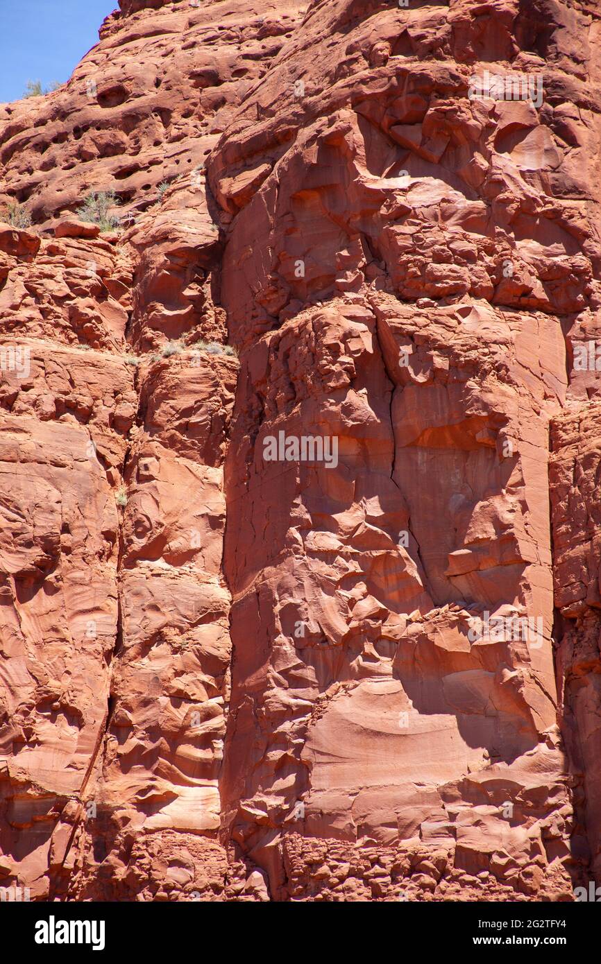 Geological and monumental red rock formations in the high desert of ...