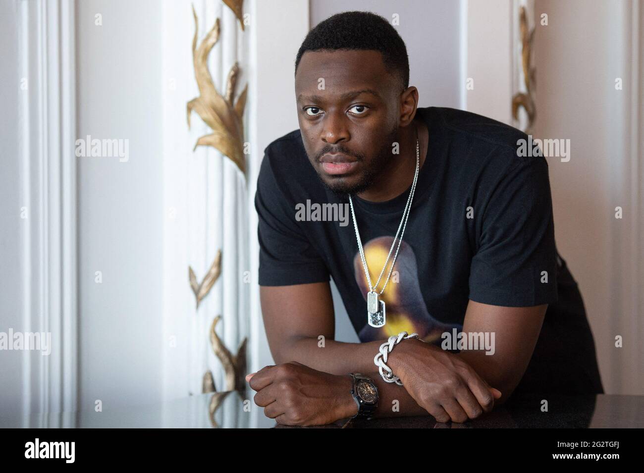 DADJU posing for a photo session as part of the 35th Cabourg Film ...