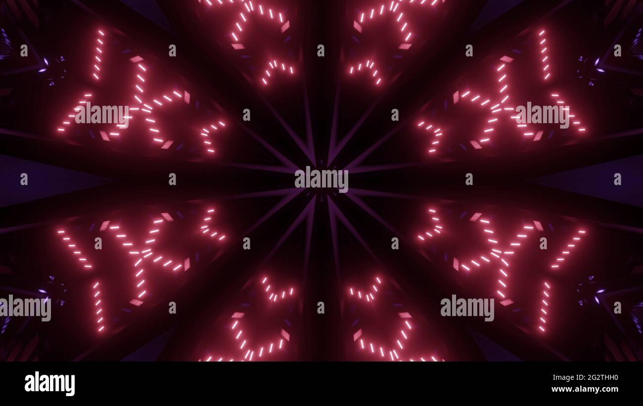 3D rendering of geometric shapes with glowing red led lights - perfect ...