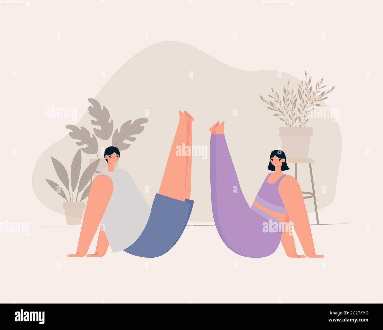 Meditating Couple Illustration Stock Vector Image And Art Alamy