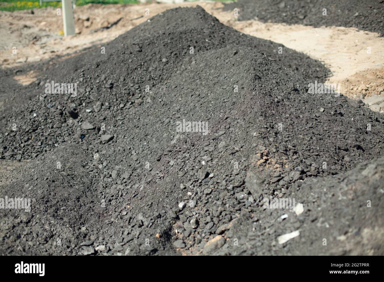 Crushed stone for the construction of the road. The building material ...