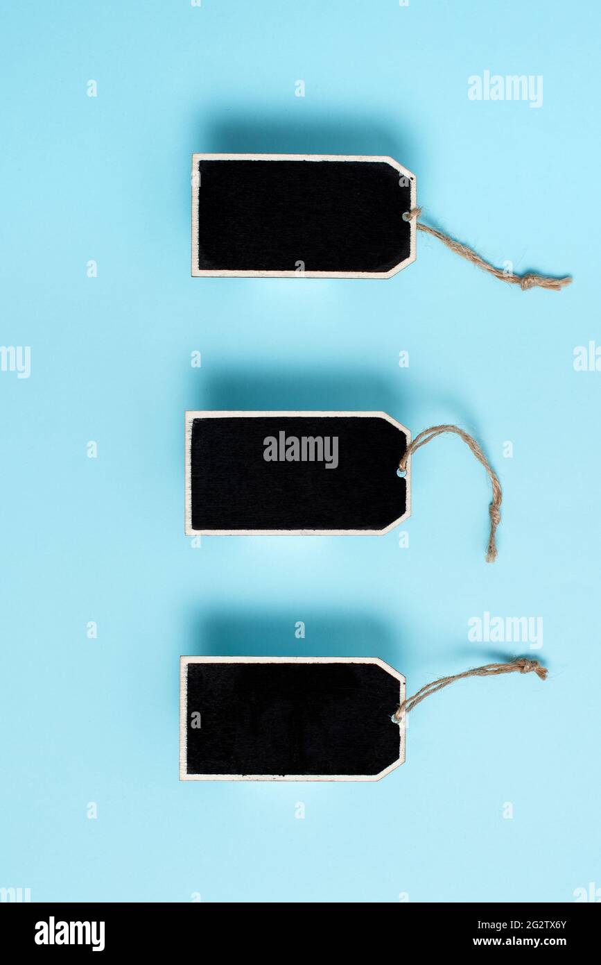 Collection of Blank Empty Sticker Tags Tied With A String For ...