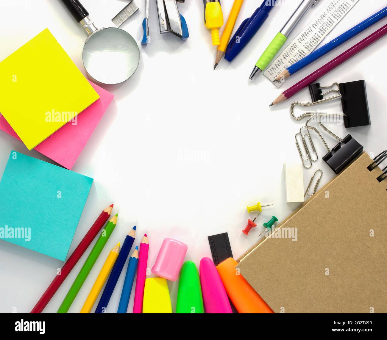 stationery accessories isolated on white background,Office supplies ...