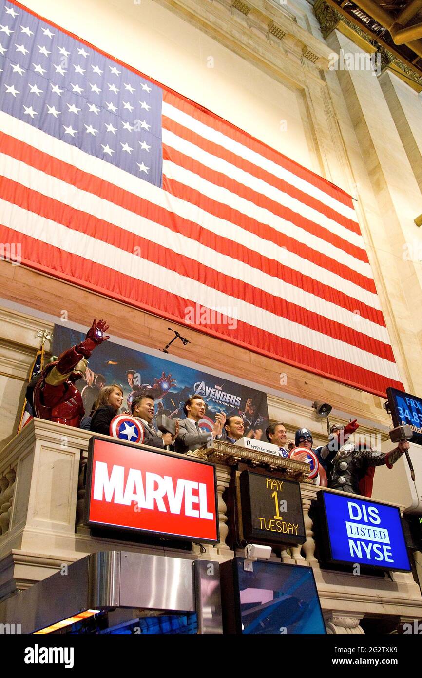 New York, NY, USA. 1 May, 2012. Actors, Tom Hiddleston, Clark Gregg at ...