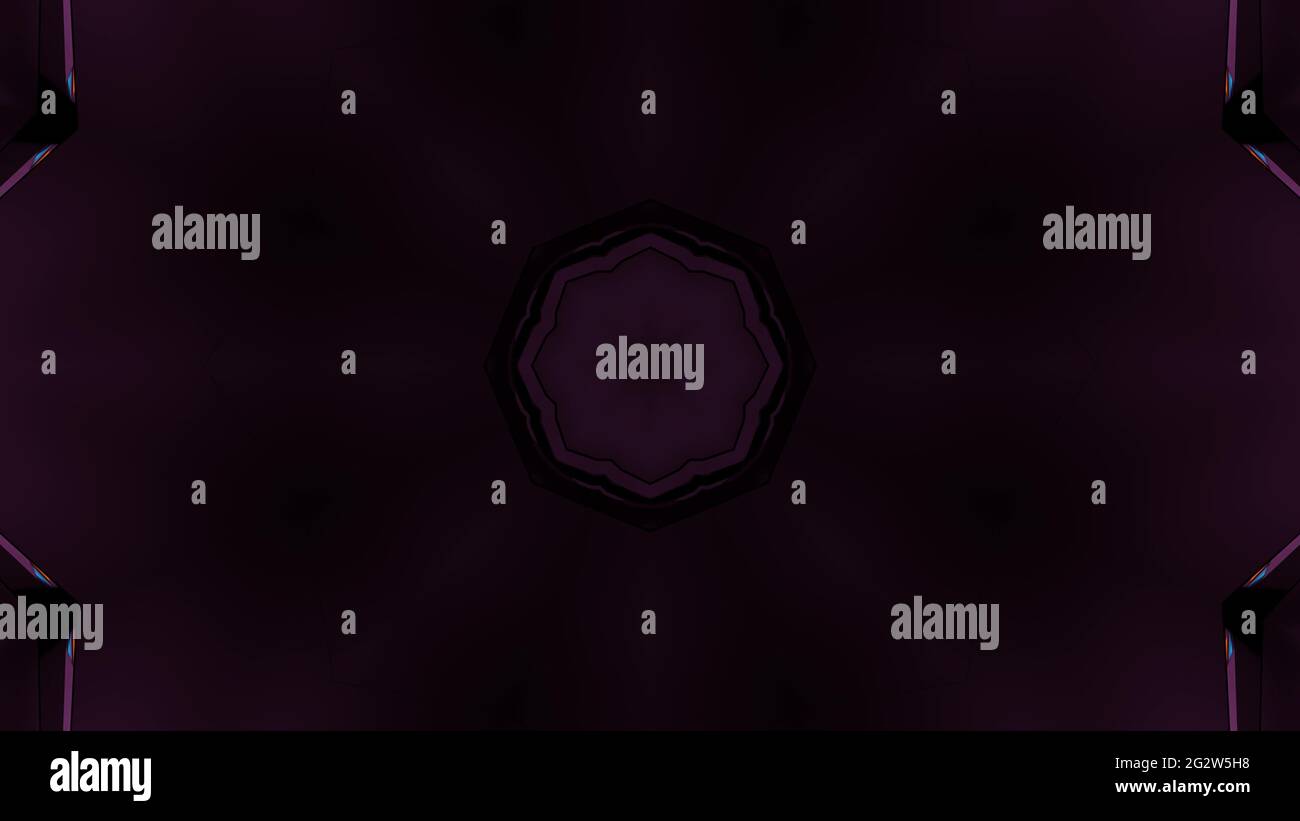 A 3D rendering of glowing purple geometric shapes against a black ...