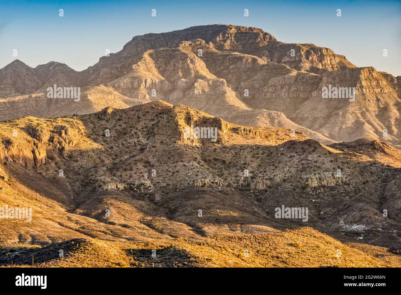 Chinati Peak, Chinati Mountains, future state park, over Pinto Canyon ...