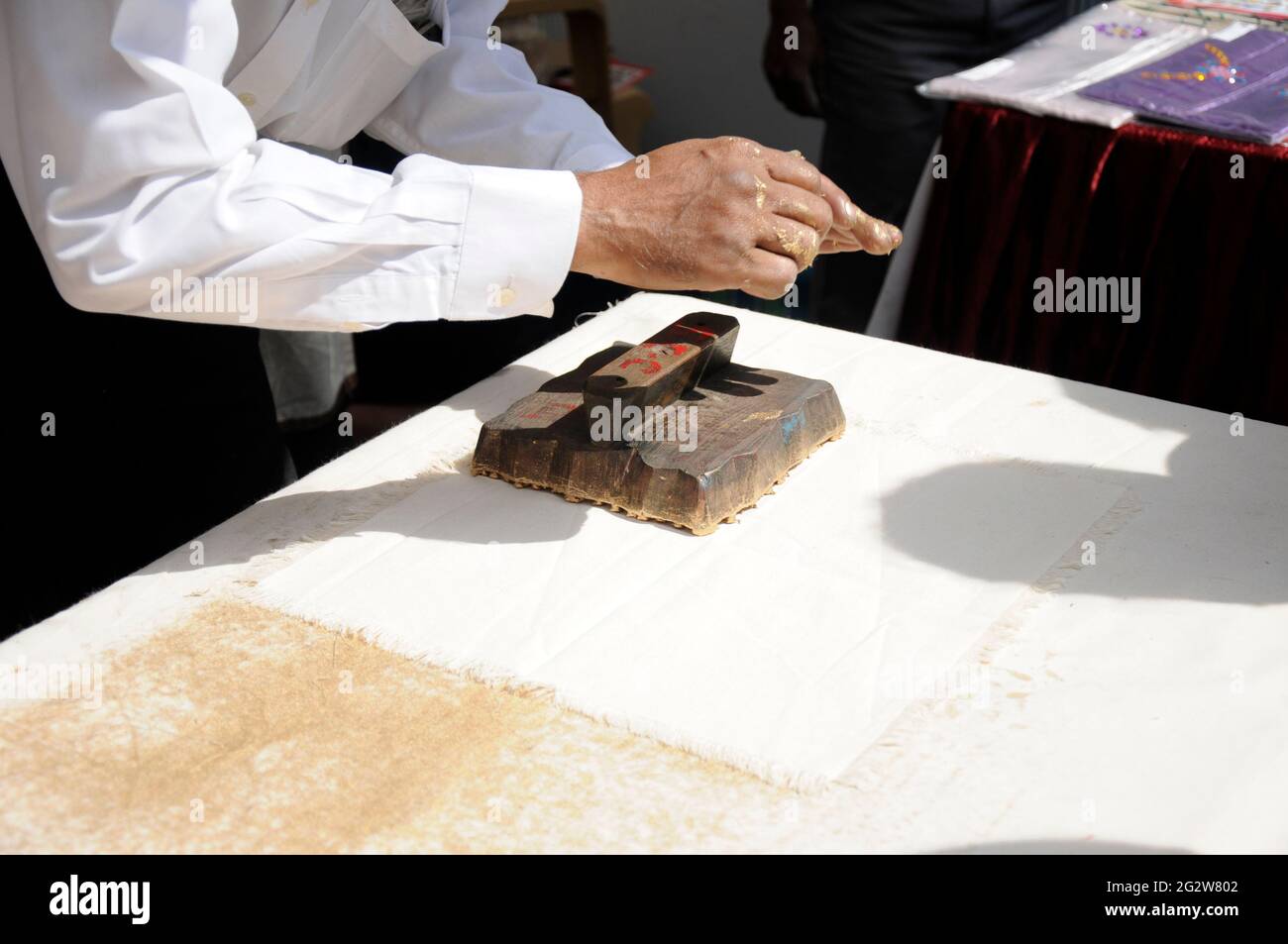 Block Printing On Fabric - Rajasthan, India.Block Printing Traditional ...
