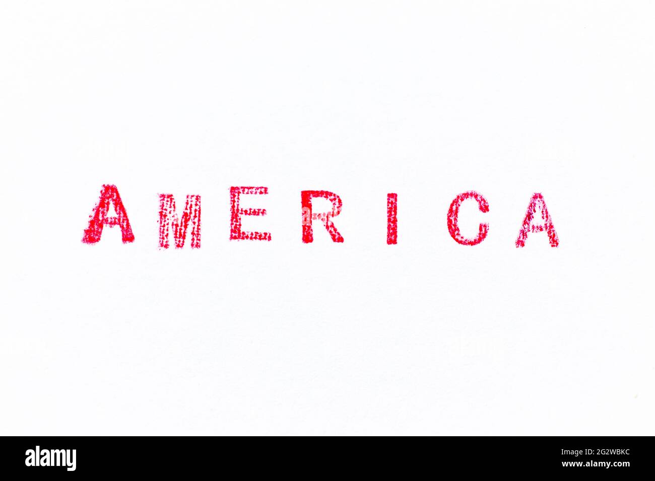 Red color rubber stamp in word america on white paper background Stock ...
