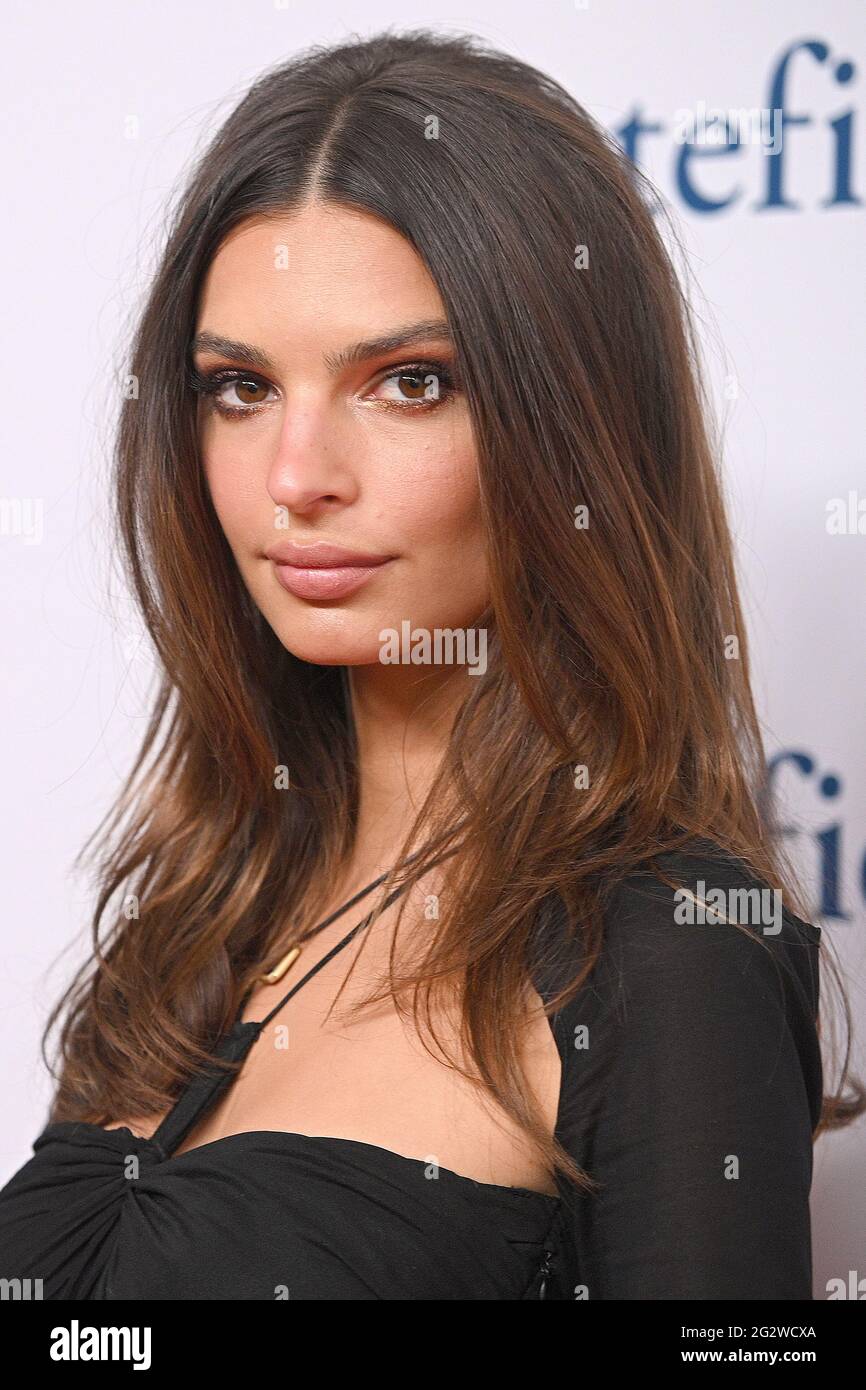 Model Emily Ratajkowski poses during a photo call for “Storytellers” at ...