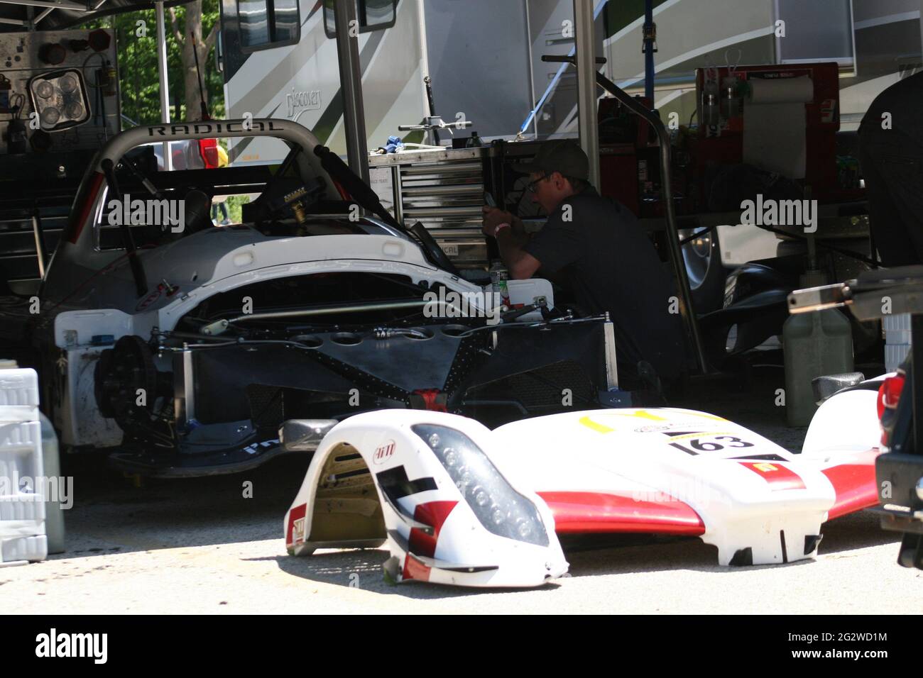 Road America Raceway paddock during the June Sprints SCCA Stock Photo ...