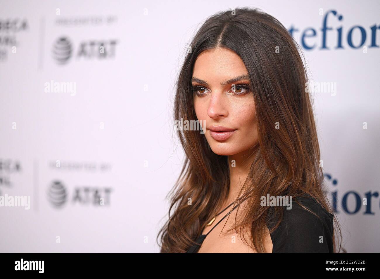 Model Emily Ratajkowski poses during a photo call for “Storytellers” at ...