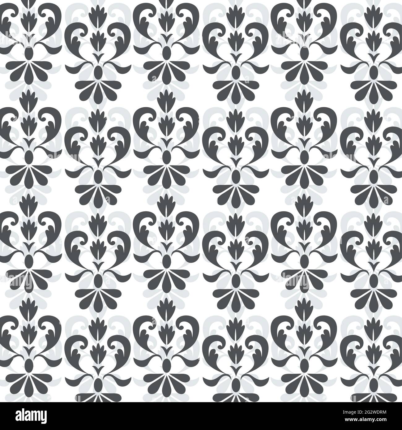 monochrome vintage damascus seamless pattern Stock Vector Image & Art ...