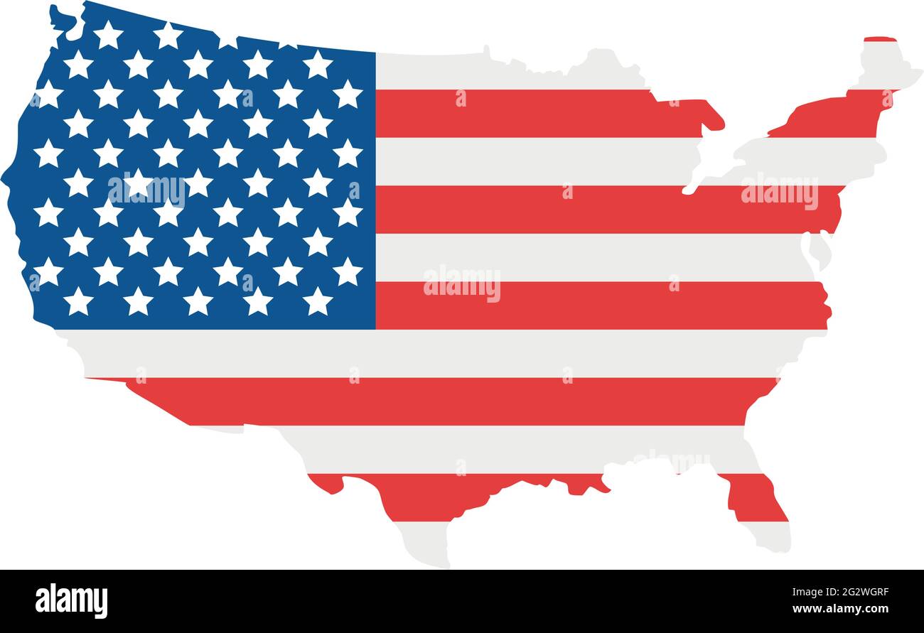 Usa country map with flag design Stock Vector Image & Art - Alamy