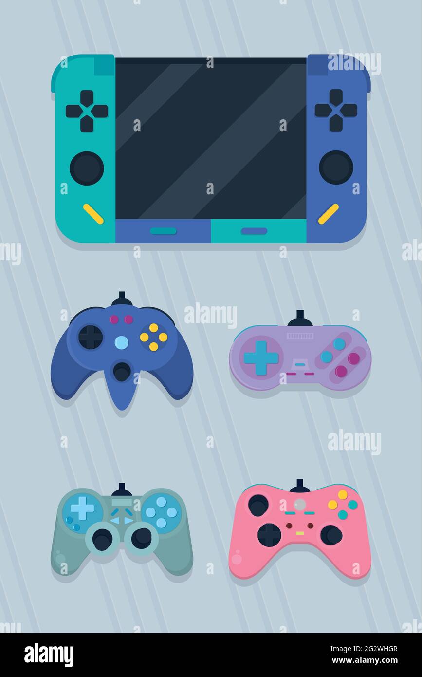 Video game controllers set hi-res stock photography and images - Alamy