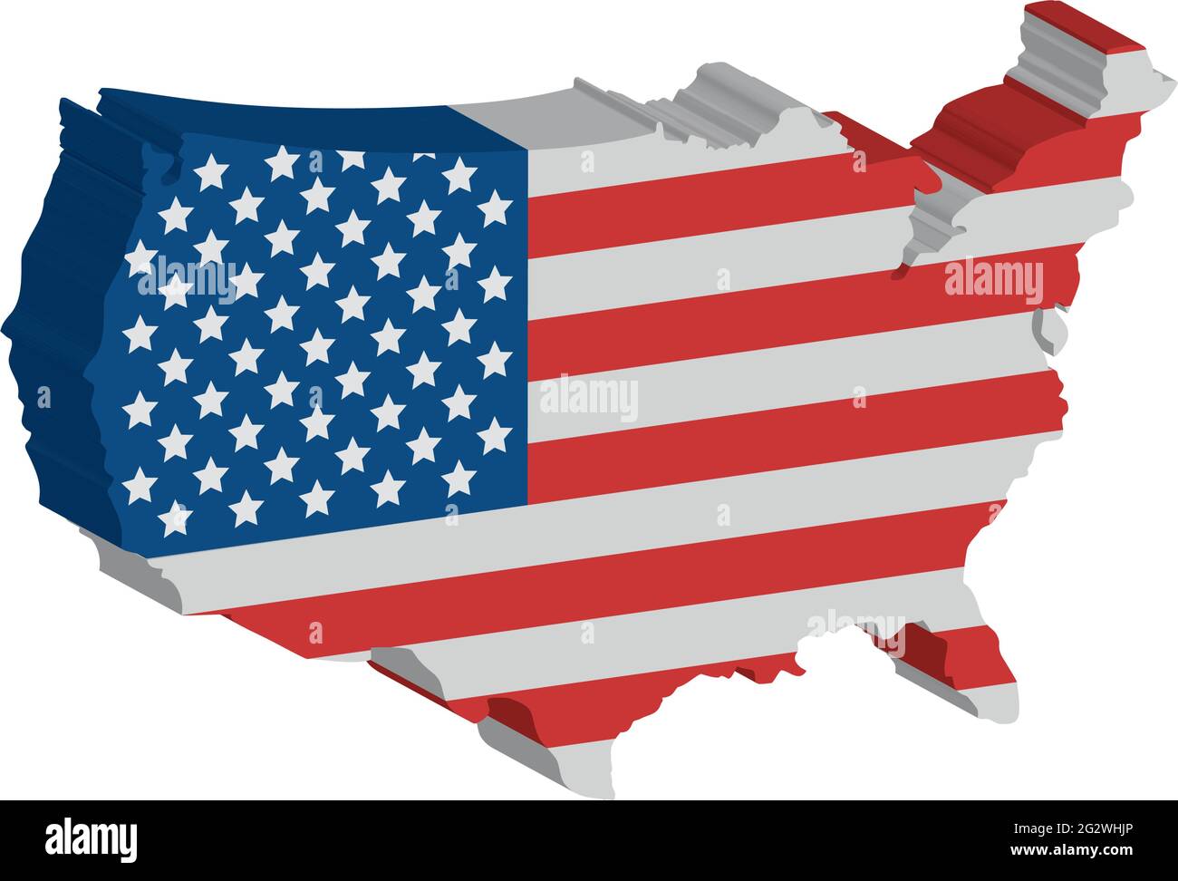 isometric Usa map with flag design Stock Vector Image & Art - Alamy