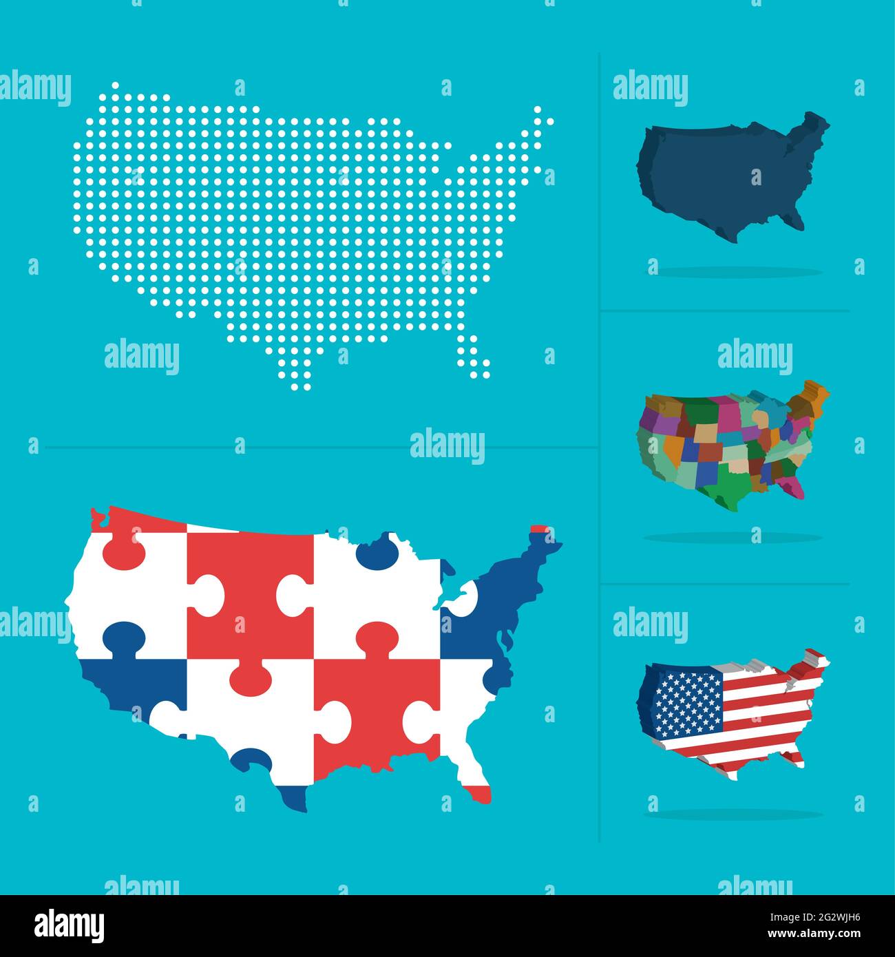 Usa maps collection on background Stock Vector Image & Art - Alamy
