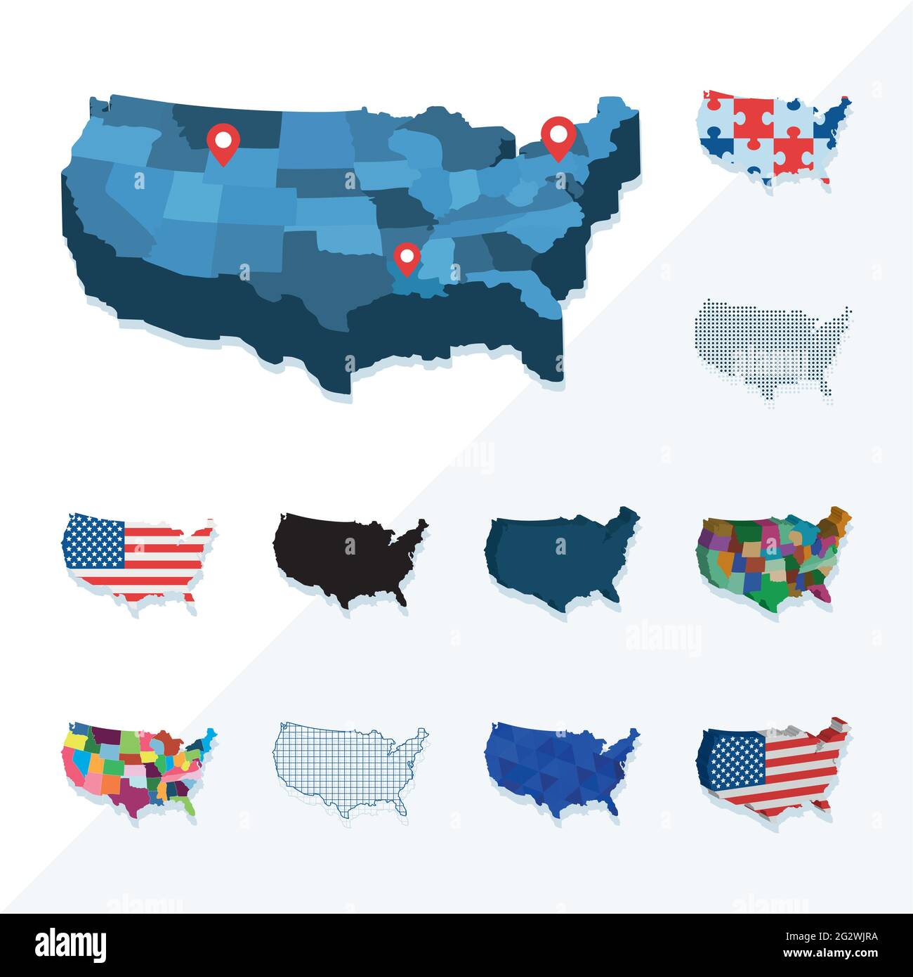 Set us maps Stock Vector Images - Alamy