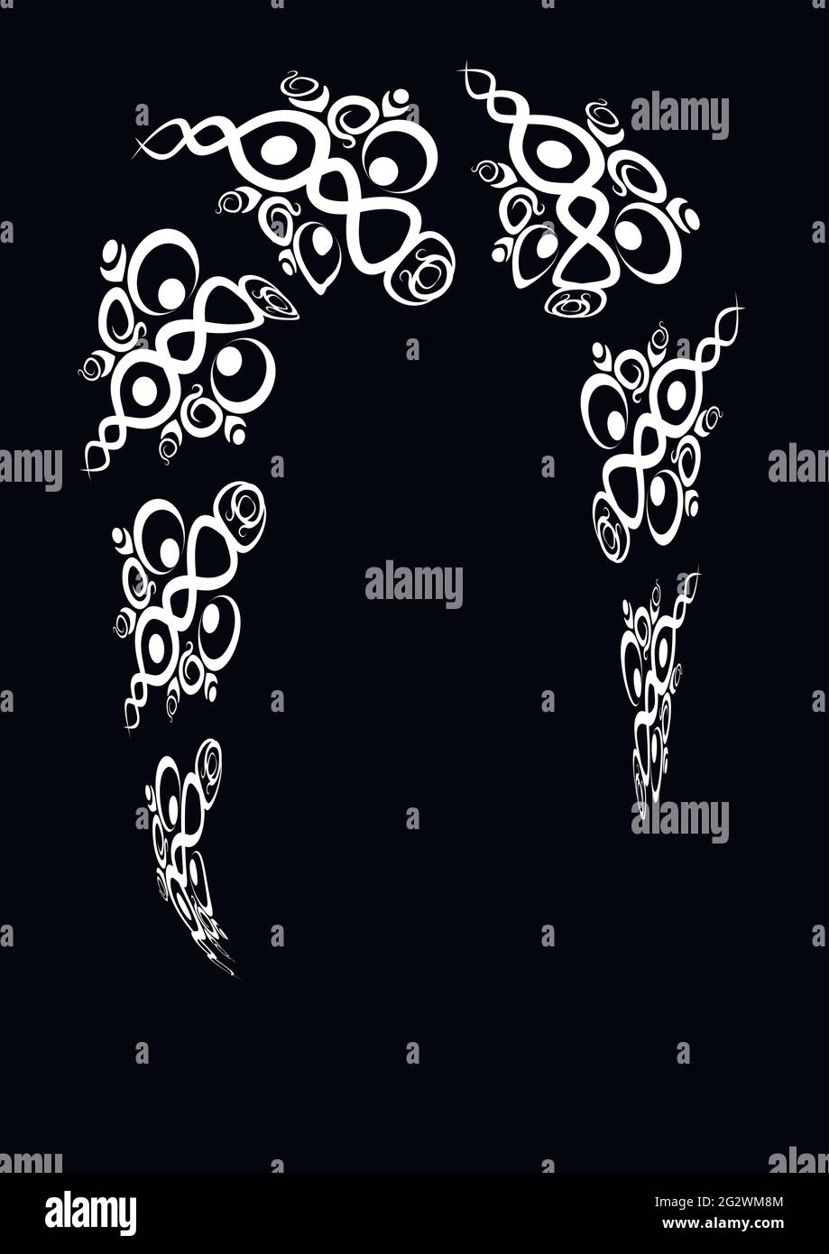 Frames of lace ethnic elements on the sheet of A4 format, surreal ...