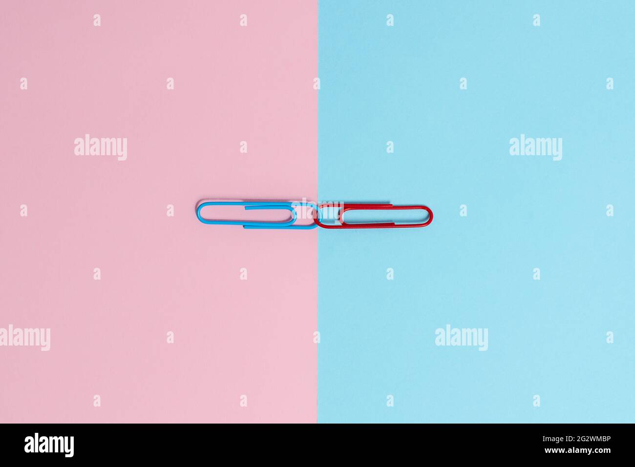 Two Objects Arranged Facing Inward Outward On a Separated Coloured ...